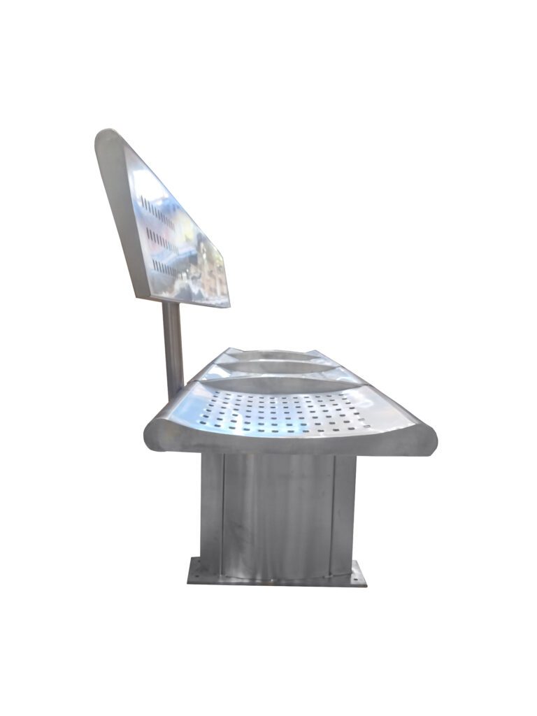 4 Seater Visitor Bench for Office Waiting Room SS Steel 304- S K MODERN ART