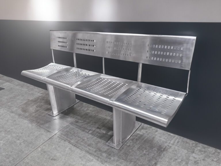 4 Seater Visitor Bench for Office Waiting Room SS Steel 304- S K MODERN ART
