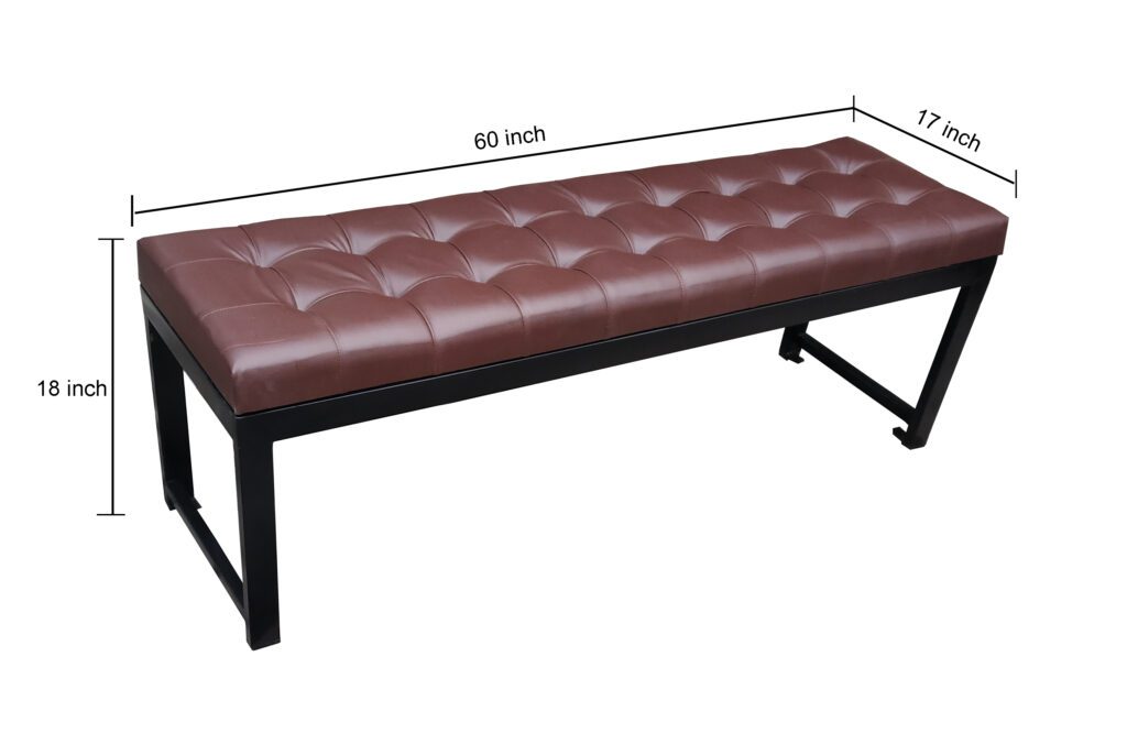 3 Seater Metal Bench with Cushion reception area bench- S K MODERN ART