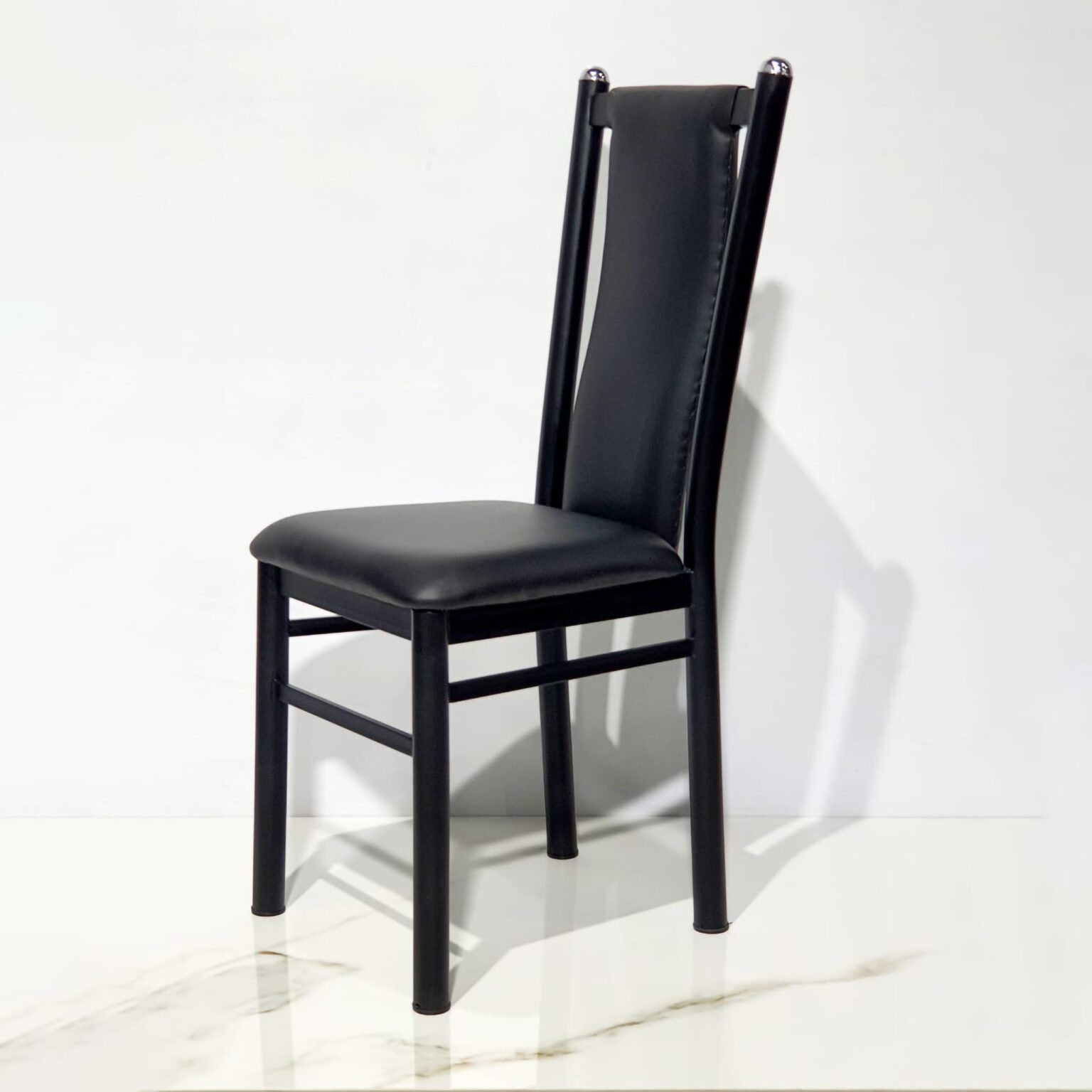 Metal Dining Chair with Rexin Cushion - S K MODERN ART