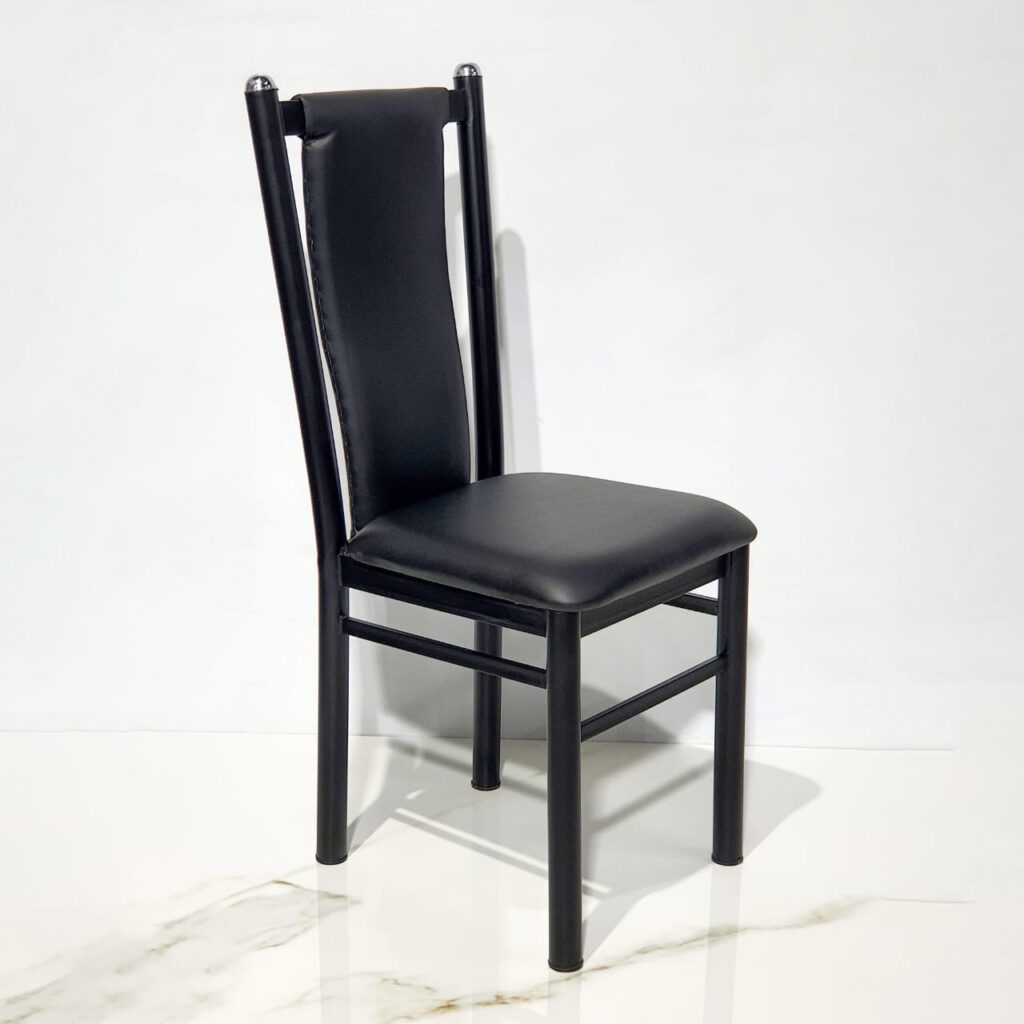 Metal Dining Chair with Rexin Cushion - S K MODERN ART