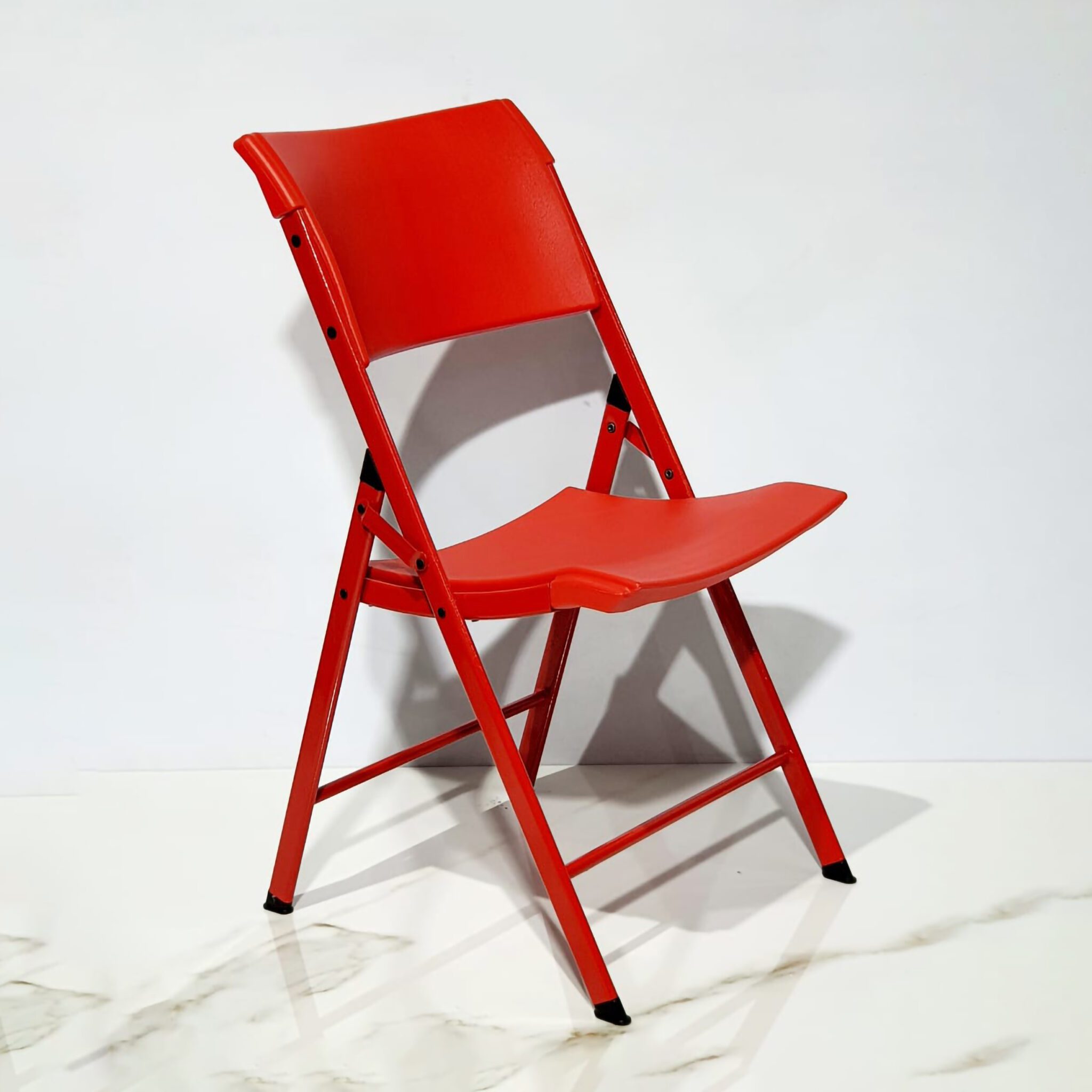 Heavy-Duty Folding Chair with Metal Frame - Fiber Seat & Back