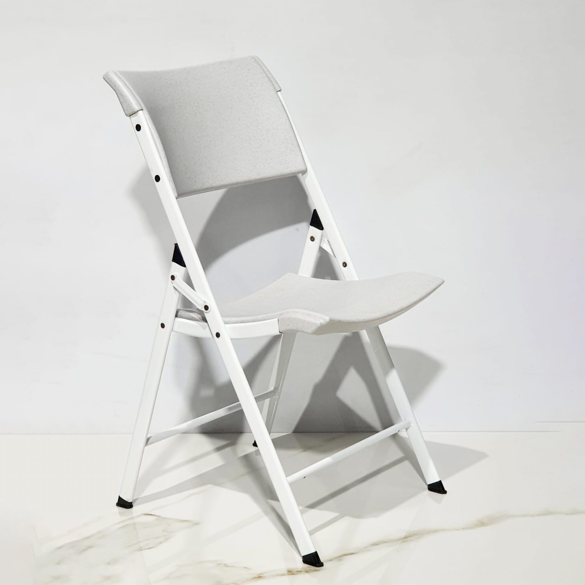 Heavy-Duty Folding Chair with Metal Frame - Fiber Seat & Back